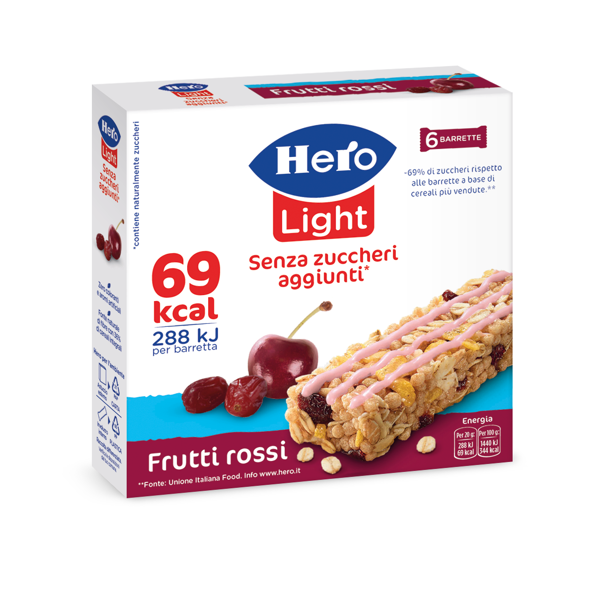 Barrette Hero Light ai Frutti Rossi | Hero Master